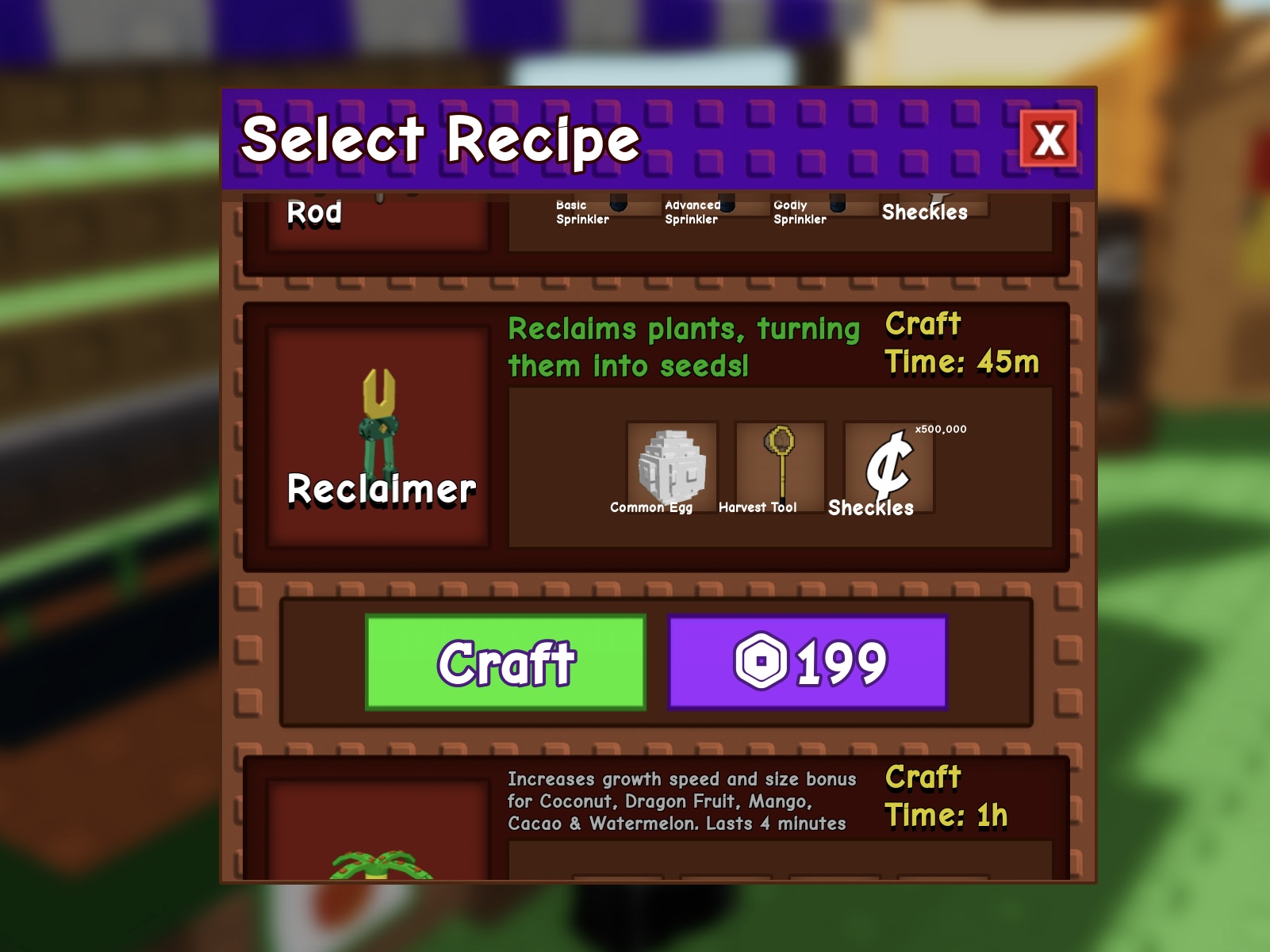How Does The Reclaimer Gear Work In Grow A Garden? - Durbin Rock