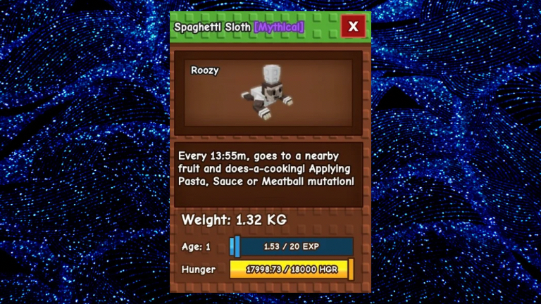 The Grow A Garden Spaghetti Sloth Pet Gives FOUR Different Mutations ...