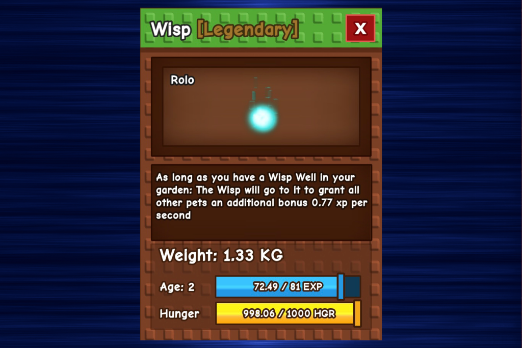 What Does The Grow A Garden Wisp Pet Do? - Durbin Rock