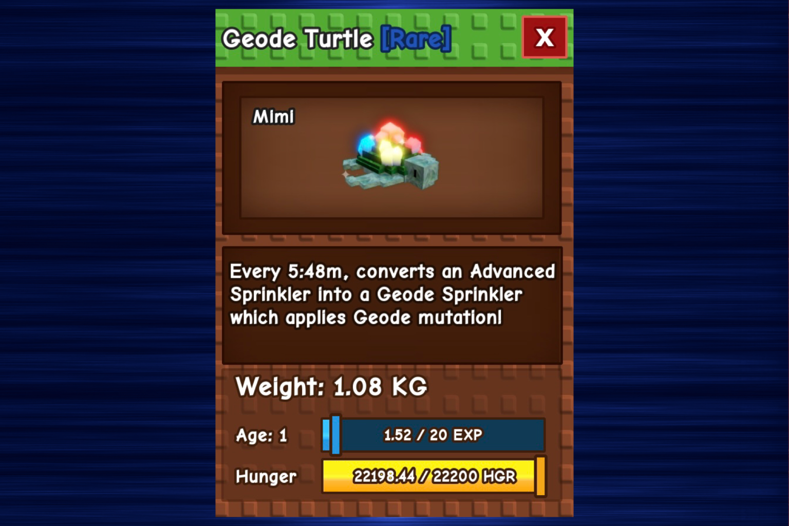 What Does The Grow A Garden Geode Turtle Pet Do?